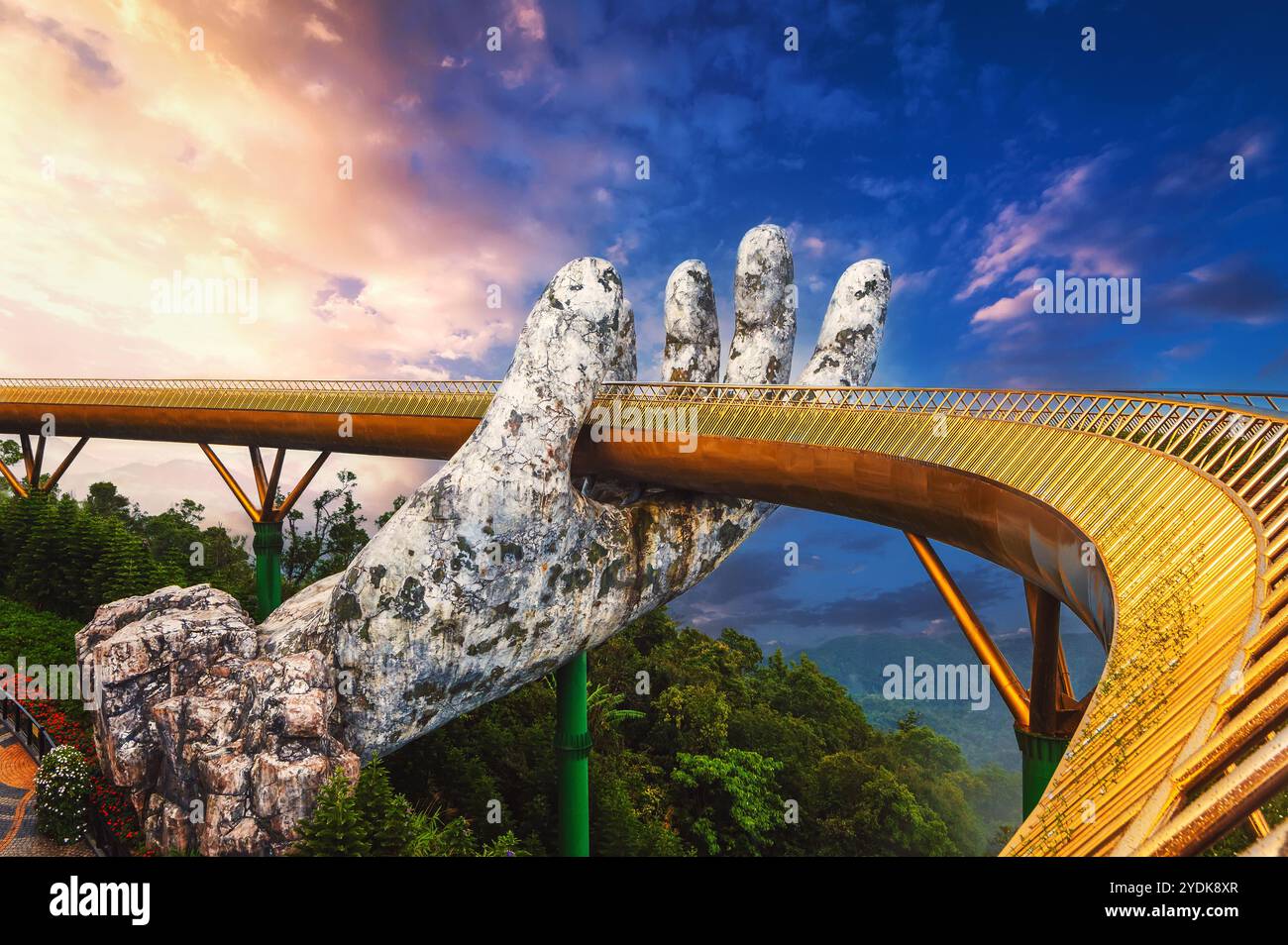 Golden Bridge at Ba Na Hills amusement Park in Da Nang in Vietnam on ...