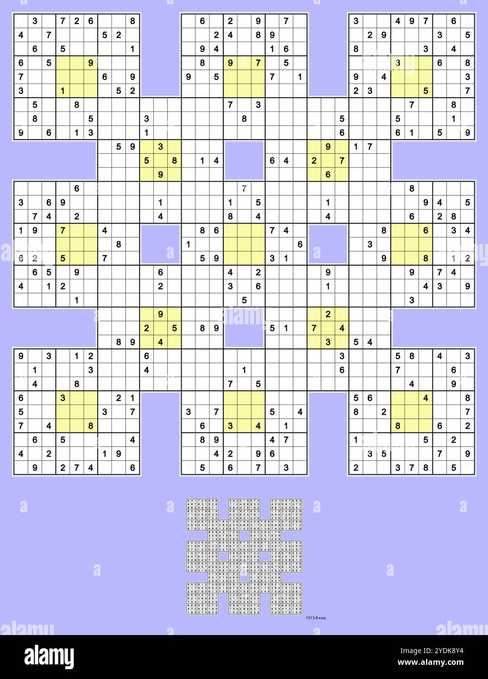 Sumo Sudoku (thirteen overlapping sudoku puzzles), full symmetry, 280 ... Sumo Sudoku (thirteen overlapping sudoku puzzles), full symmetry, 280 ...