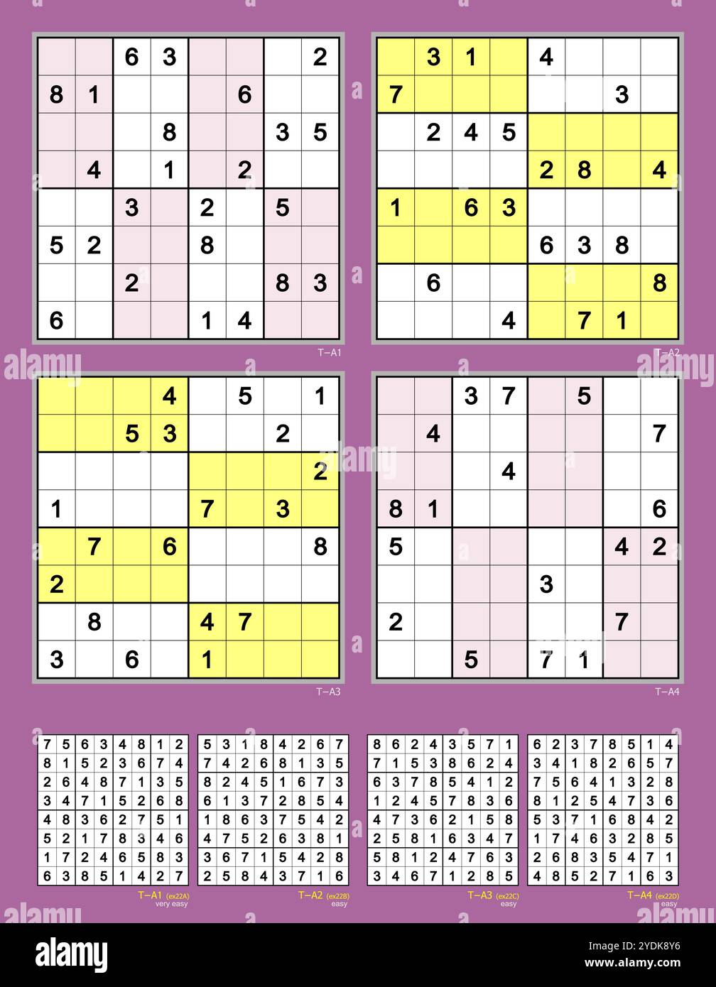 Sudoku puzzles with the 8x8 grid. Set E1 MK II. Rotational symmetry. 24 ...