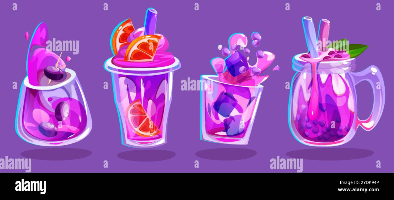 Pink lemonade mocktail Stock Vector Images - Alamy