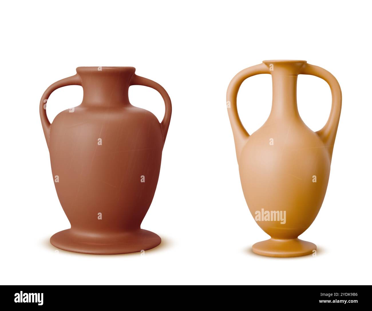 Clay vessel pot. Old ancient pottery vase vector. Greece jug and ...