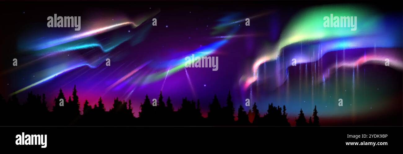 Abstract illustration aura northern lights hi-res stock photography and ...