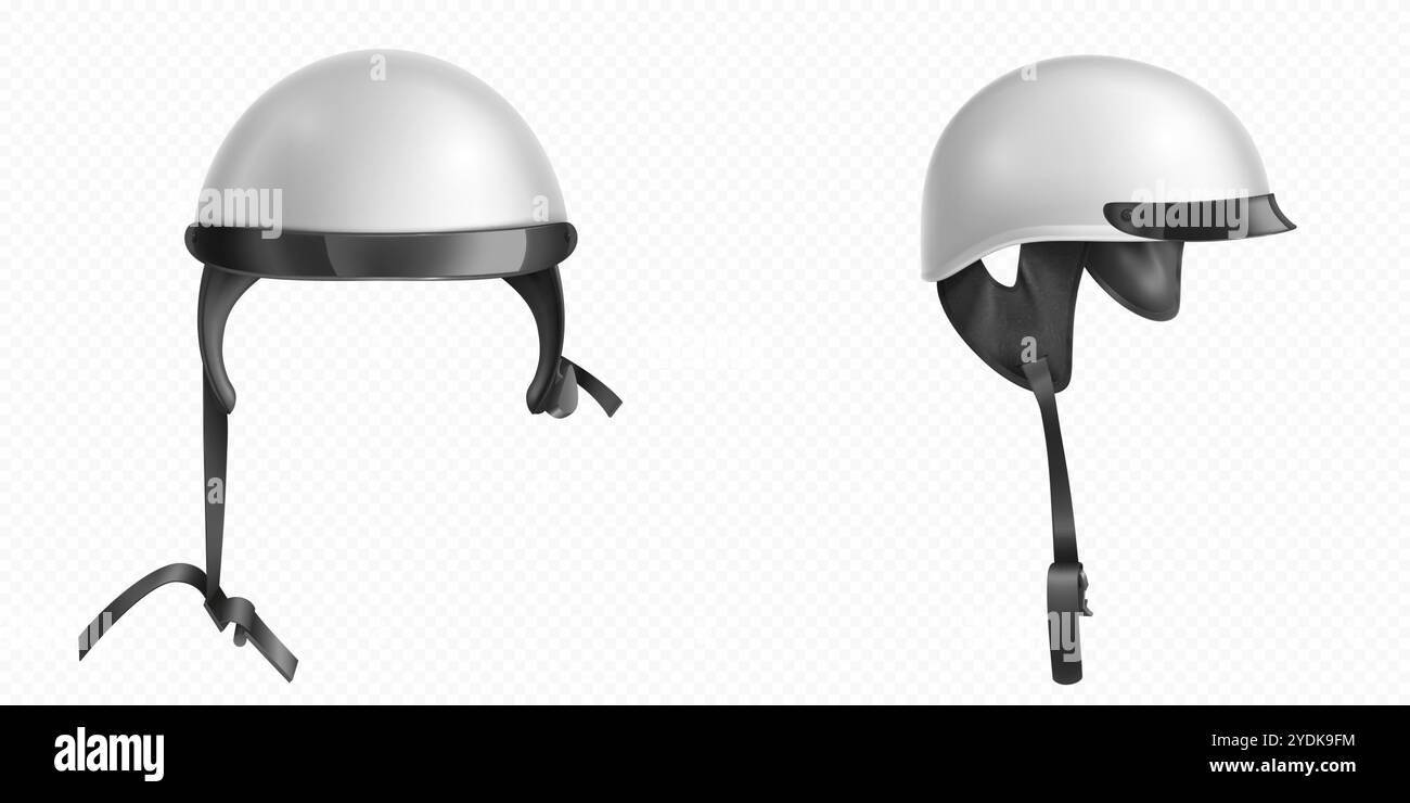 3d motorcycle helmet. White motor bike hat icon. Realistic scooter ...