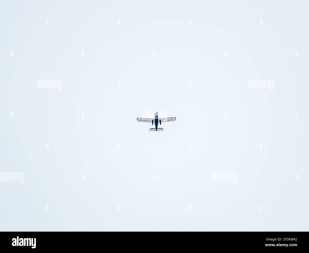 Small ultralight airplane with overhead wing and single propeller ...