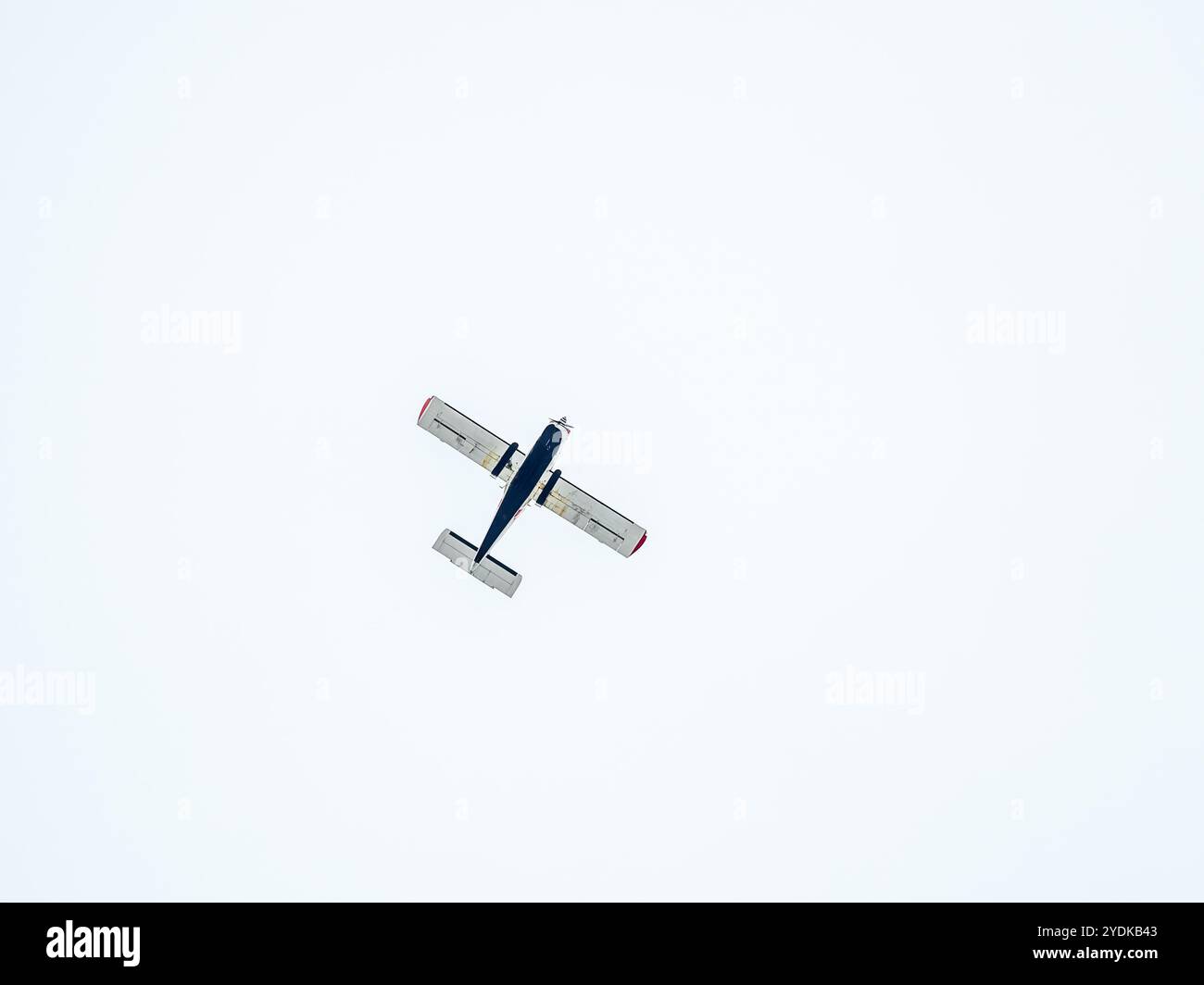 Small ultralight airplane with overhead wing and single propeller ...