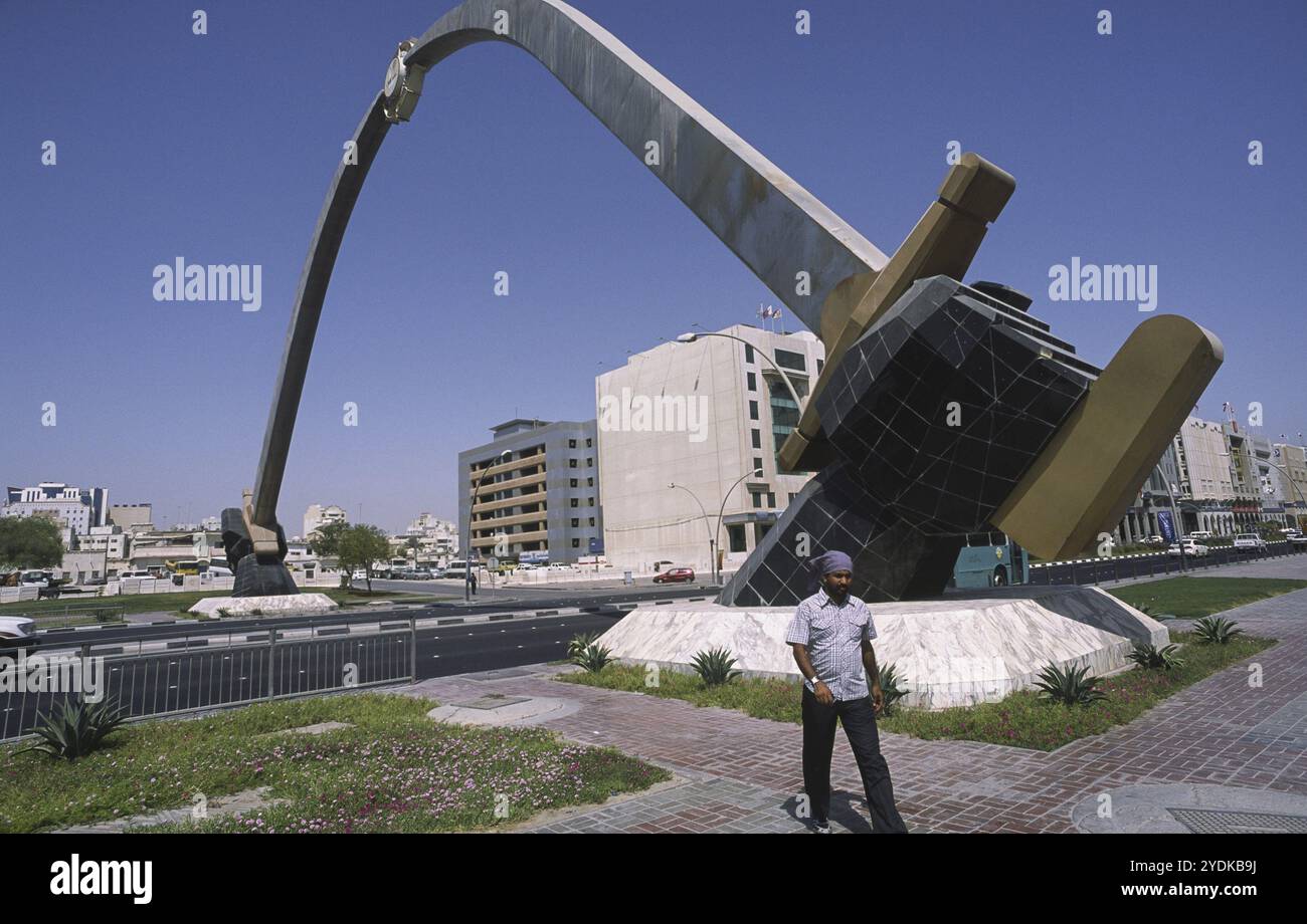 13.09.2010, Doha, Qatar Qatar, A view of the Sword Gate Monument in the ...