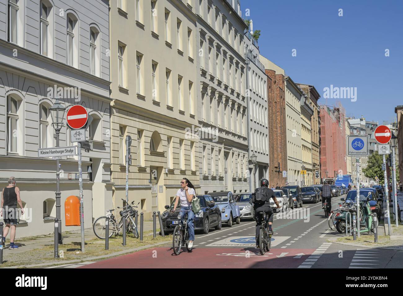 Linienstrasse cycle route, Mitte, Berlin, Germany, Europe Stock Photo ...
