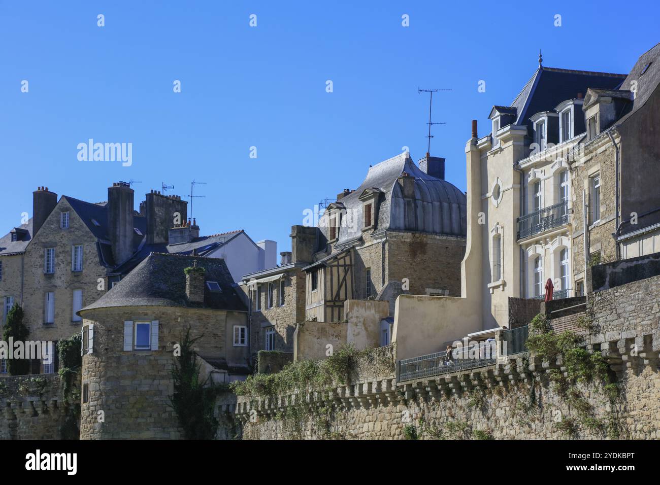 Medieval city wall, Remparts, old town of Vannes, Breton Gwened ...