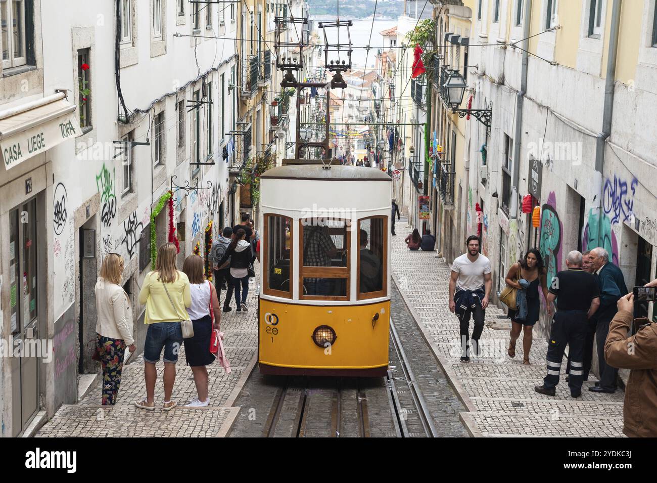 10.06.2018, Lisbon, Portugal, Europe, Tramway Ascensor da Bica also ...