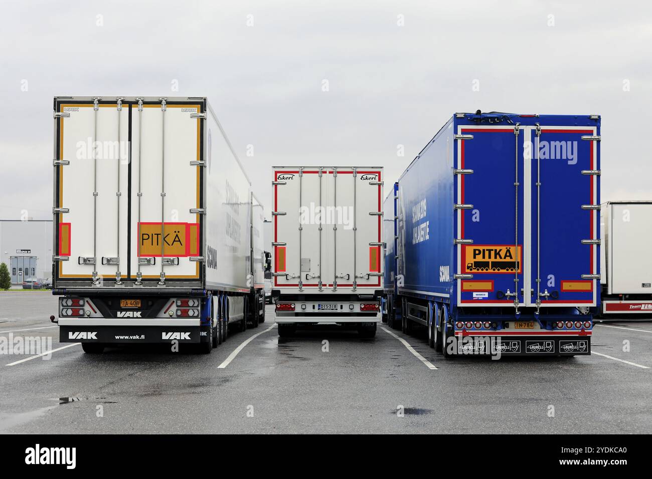 Turku, Finland. August 23, 2019. Scania truck yard with two high ...