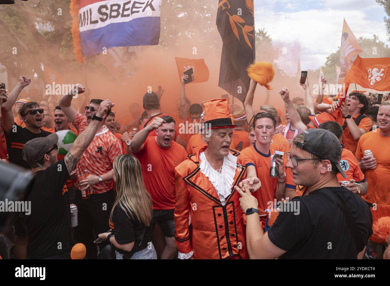 06/07/2024, Berlin, Germany, Europe, Fans of the Dutch national ...