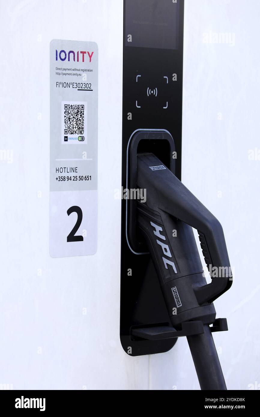 CCS, Combined Charging System plug or connector on IONITY high-power ...