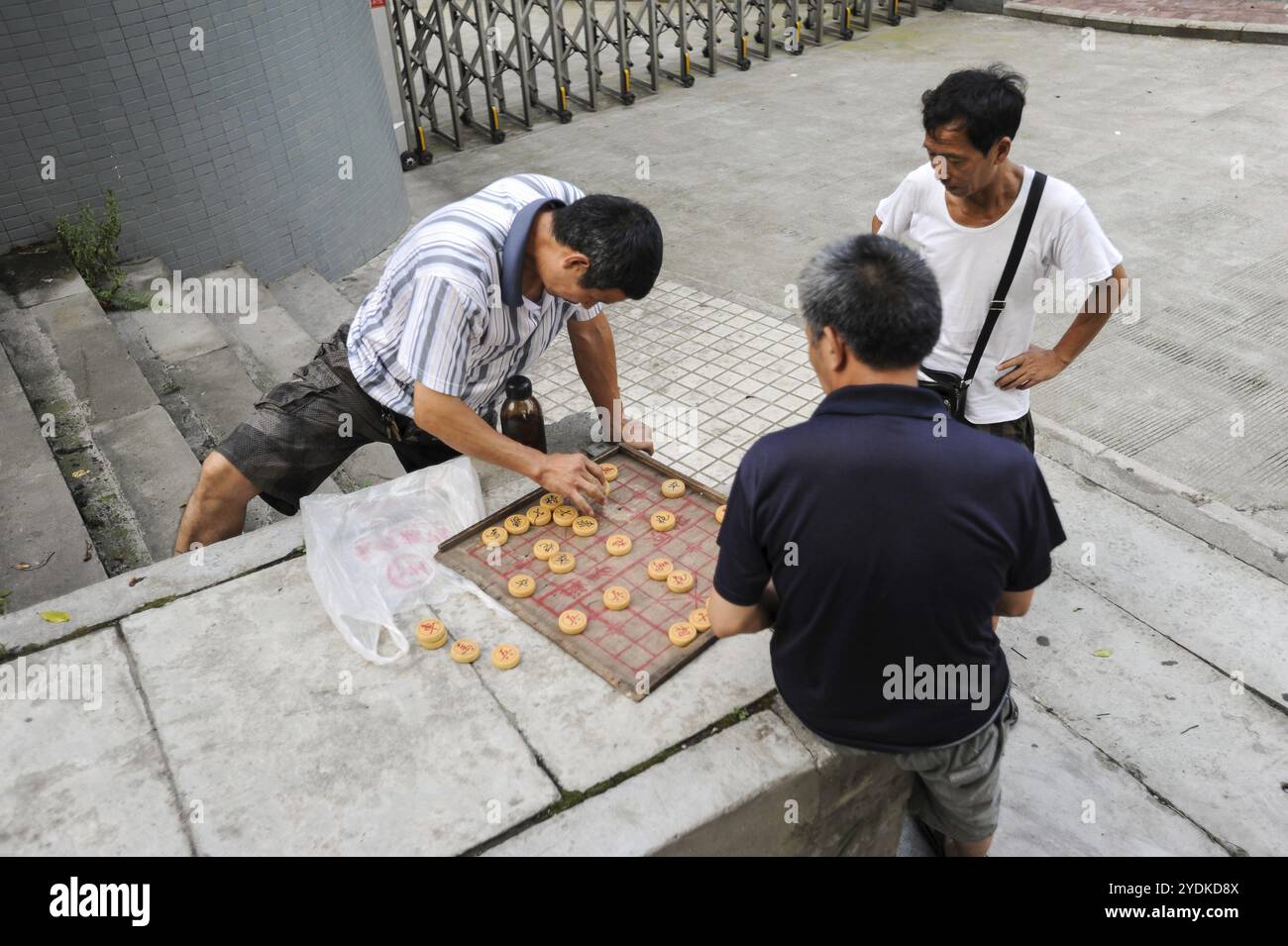 01.08.2012, Chongqing, China, Asia, Men playing Chinese chess, also ...