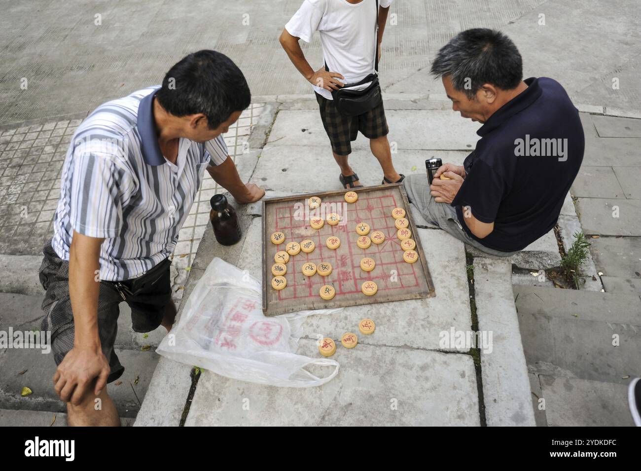 01.08.2012, Chongqing, China, Asia, Men playing Chinese chess, also ...