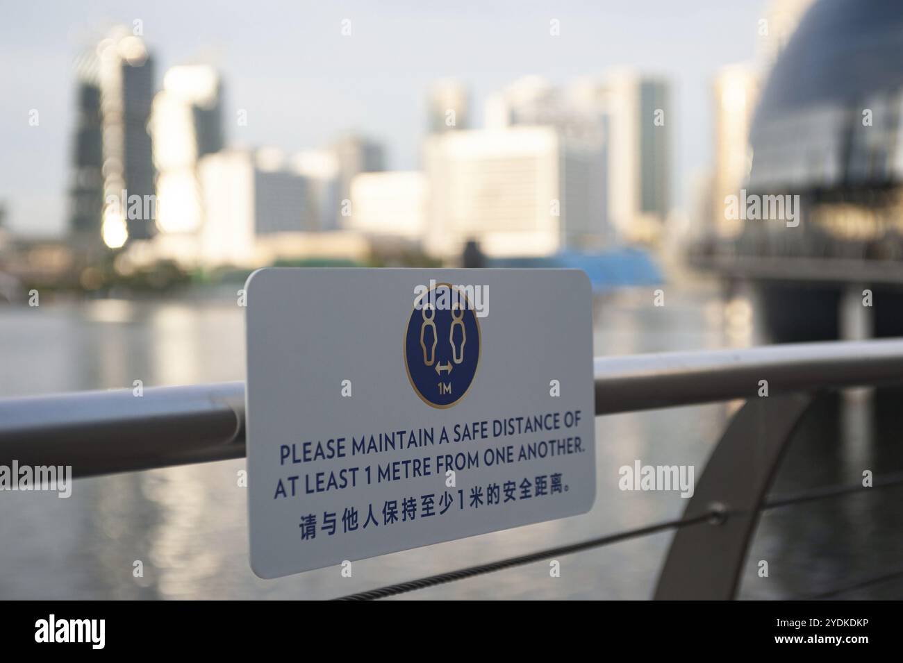 02.12.2020, Singapore, Republic of Singapore, Asia, A sign on a railing ...