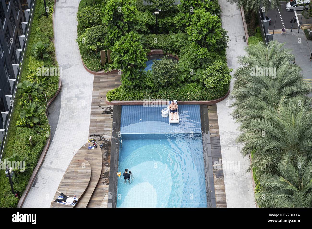 01.08.2023, Singapore, Republic of Singapore, Asia, View from the Green ...