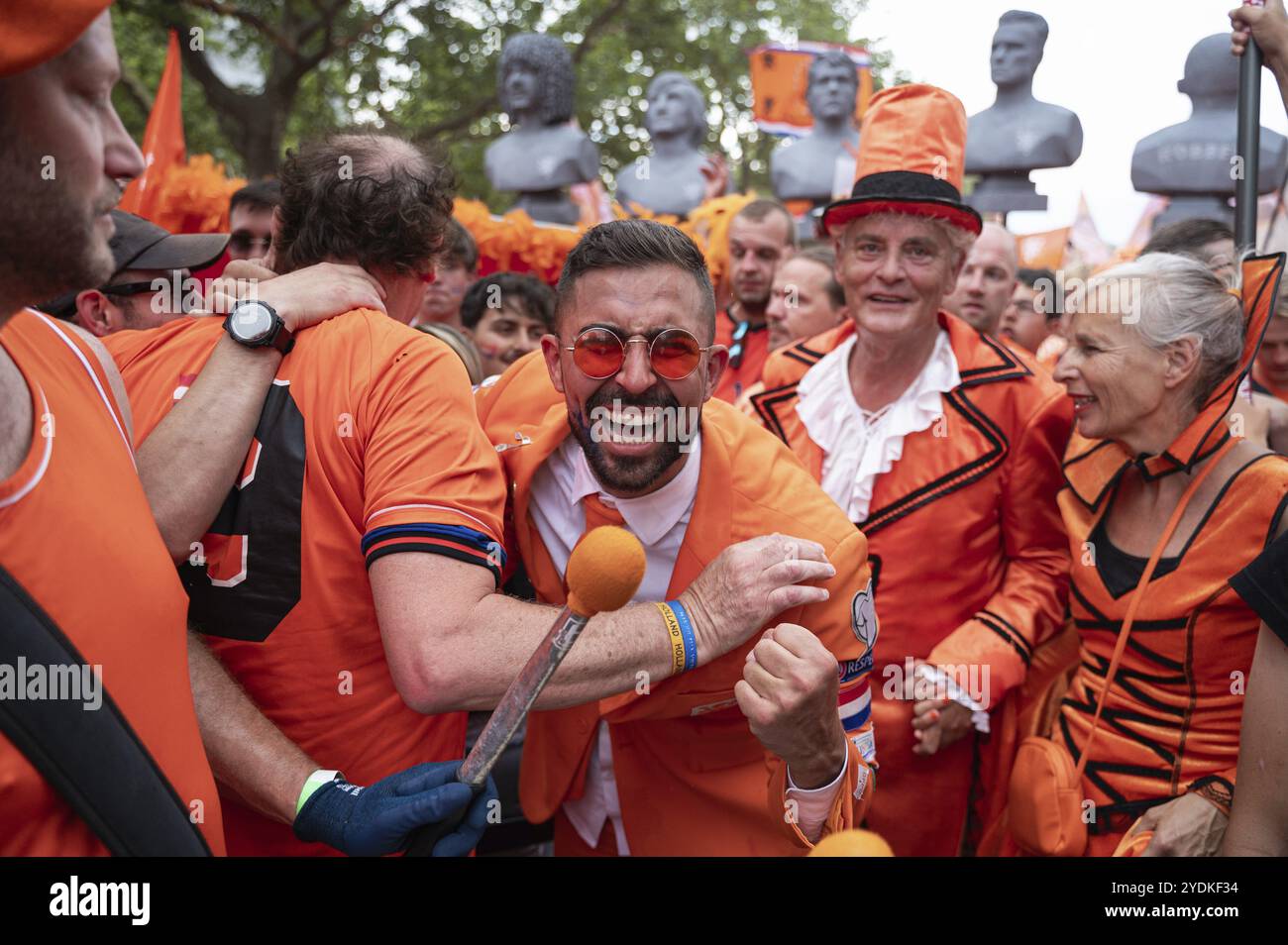 06/07/2024, Berlin, Germany, Europe, Fans of the Dutch national ...