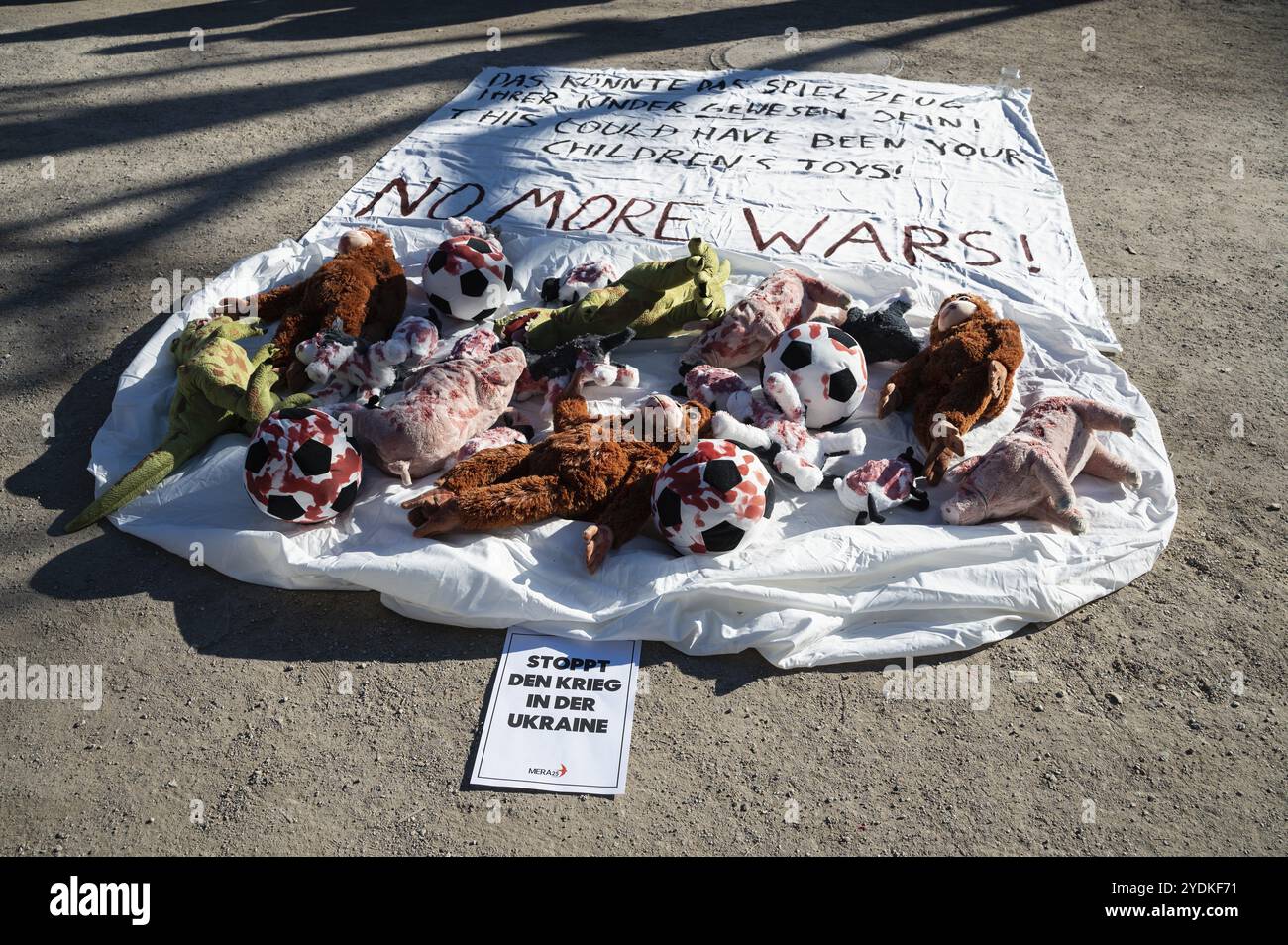 07/03/2022, Berlin, Germany, Europe, An installation with blood-stained ...