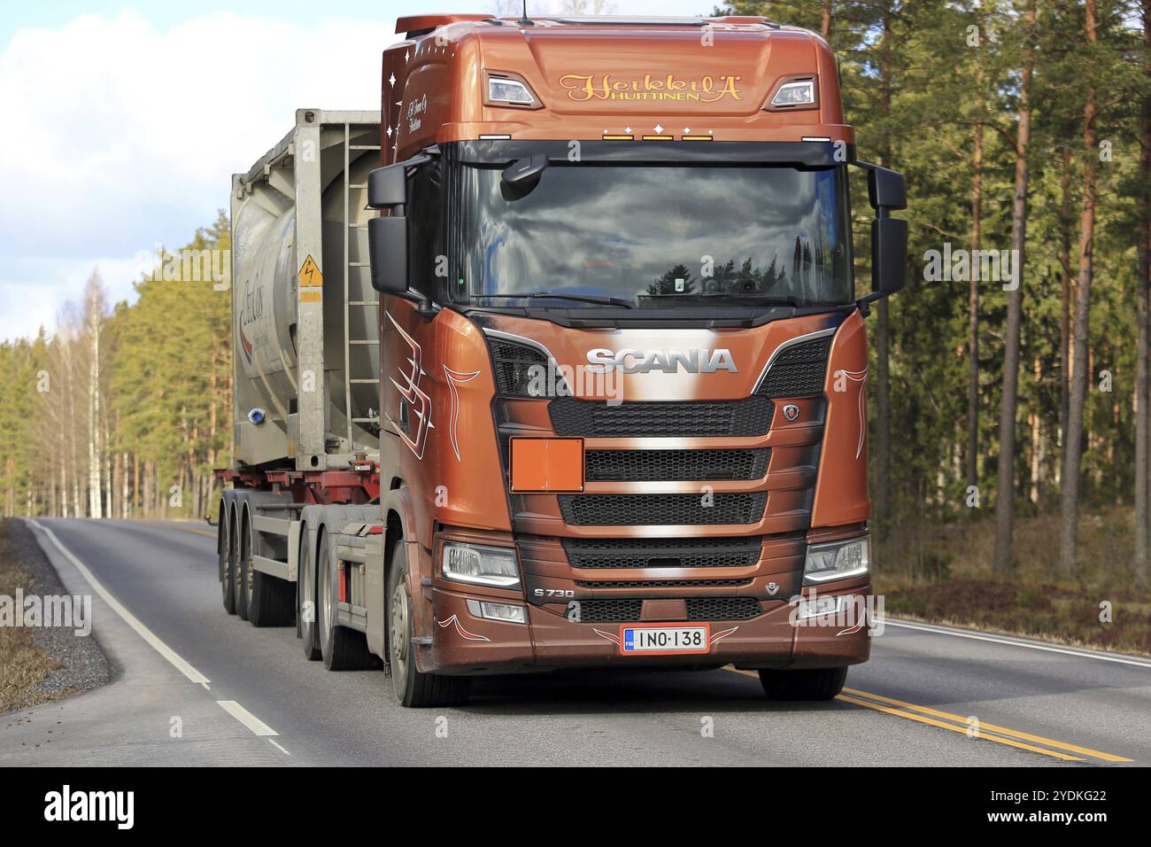 SALO, FINLAND, MARCH 24, 2017: Next Generation Scania S730 semi of ...