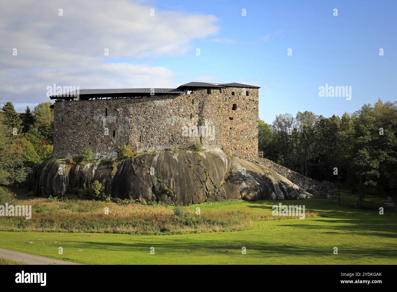 Medieval Raseborg Castle Ruins in autumn. Raseborg Castle was built in ...
