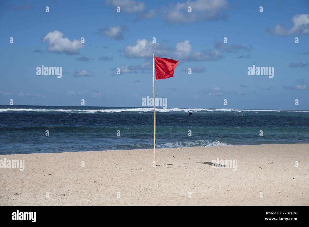 21.07.2023, Nusa Dua, Benoa, Bali, Indonesia, Asia, A red warning flag ...