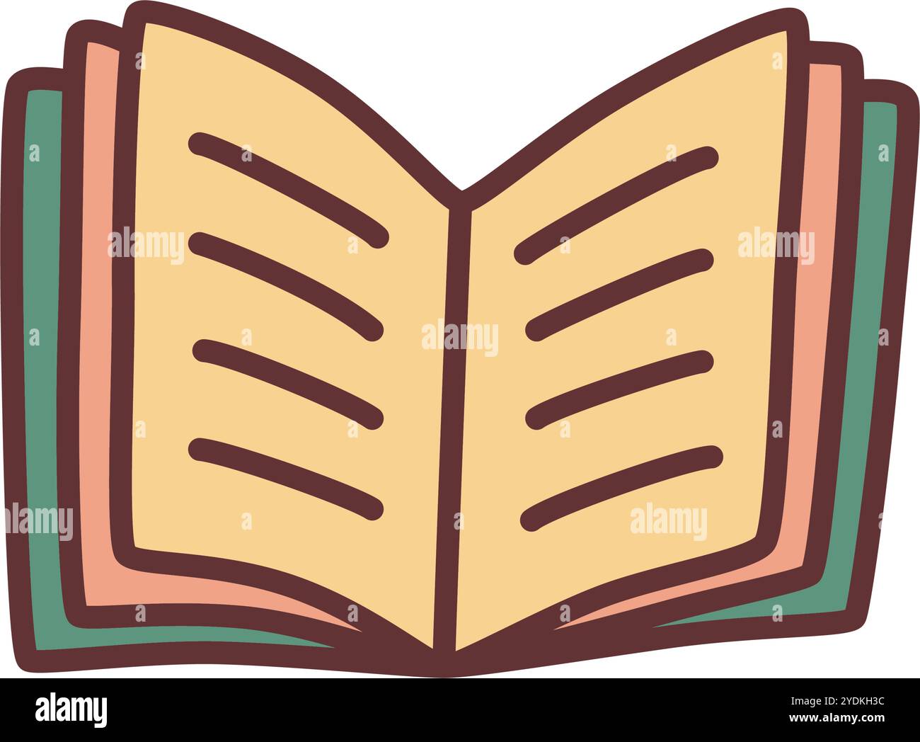 Doodle book icon hand drawn in a modern minimalistic style. Knowledge ...