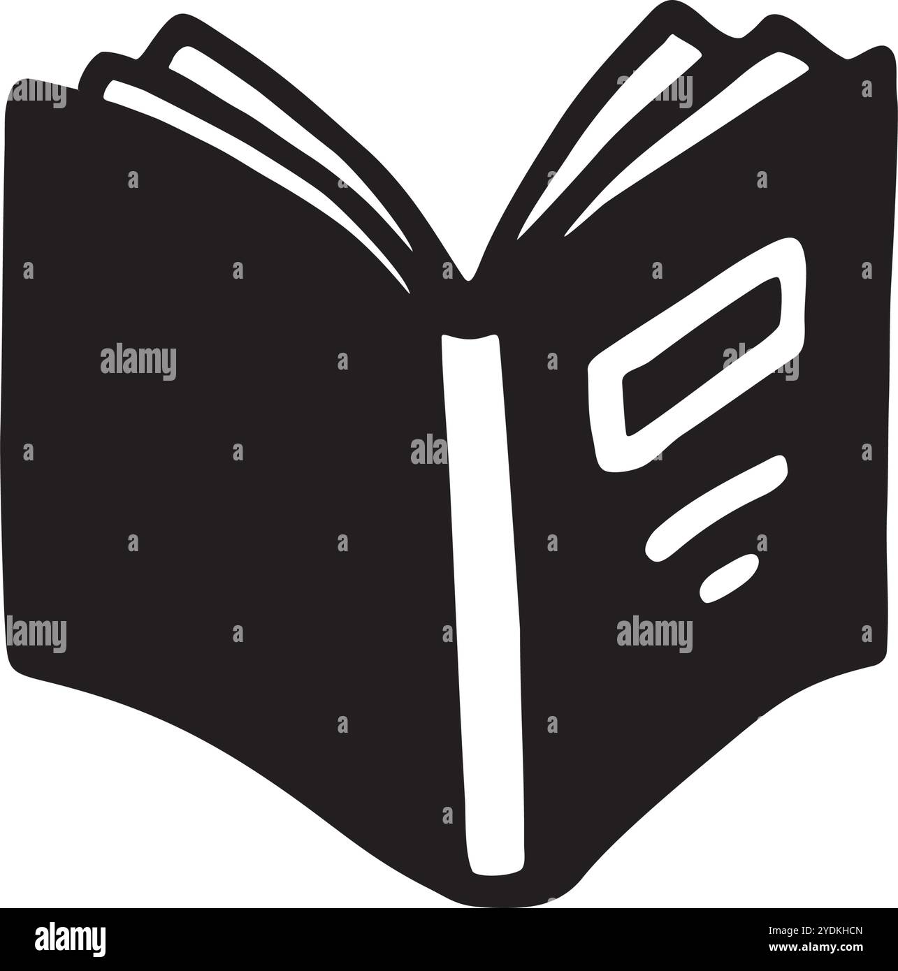 Doodle book icon handdrawn with ink pen. Knowledge and education symbol ...