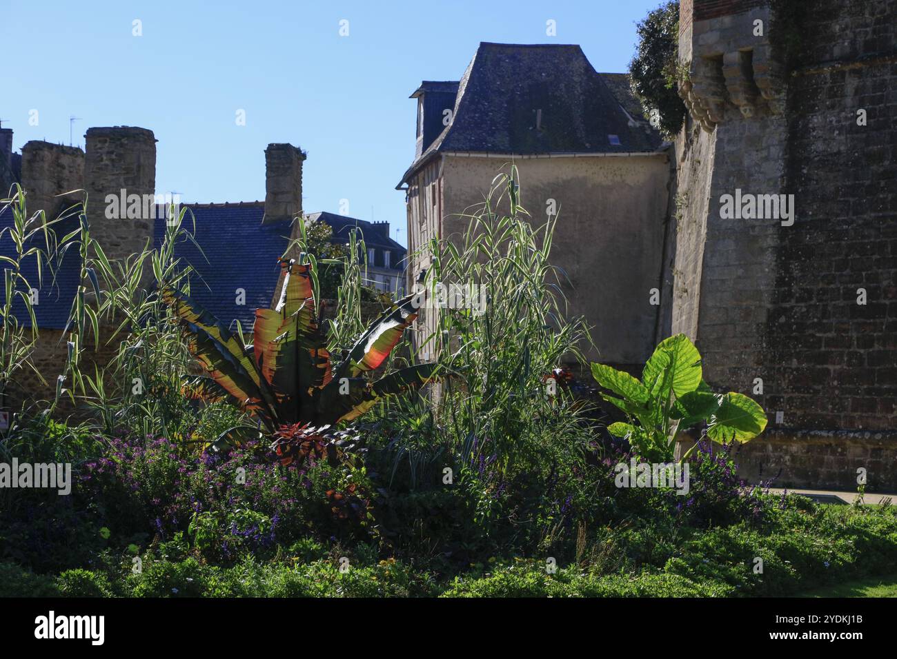 Medieval city wall, Remparts, old town of Vannes, Breton Gwened ...