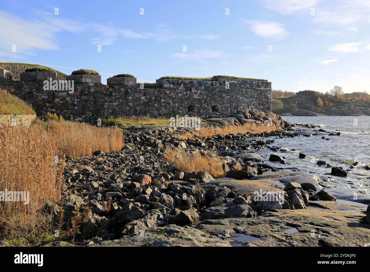 Historic fortifications facing the Gulf of Finland on Kustaanmiekka ...