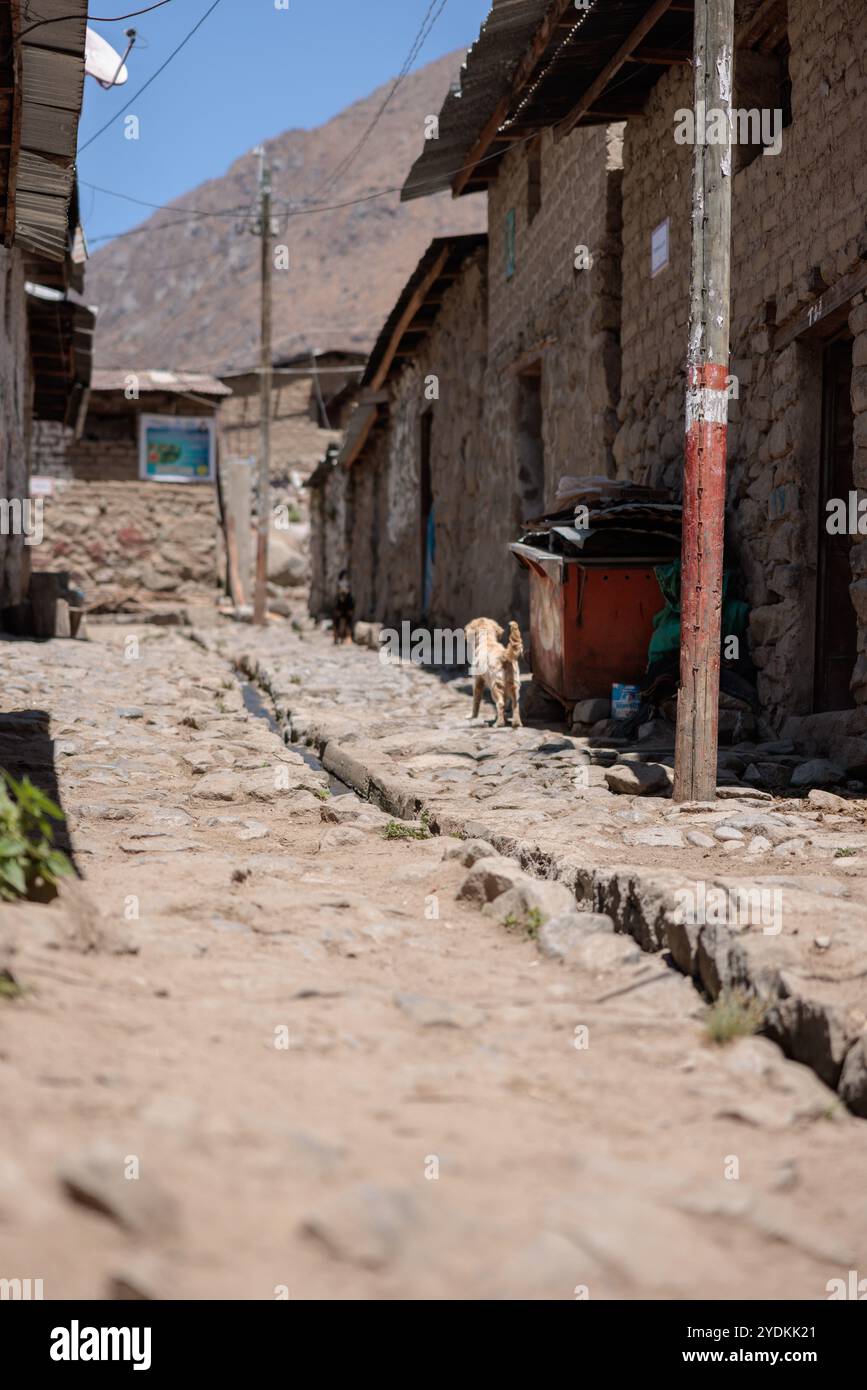 Peru - Tupe, October 23, 2022: A scenic street in Tupe, Peru ...
