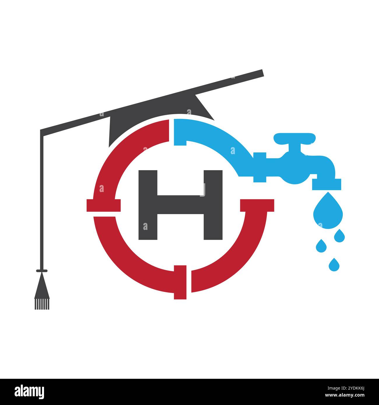 Letter H Plumber Logo Design Vector Template Concept With Pipe and ...