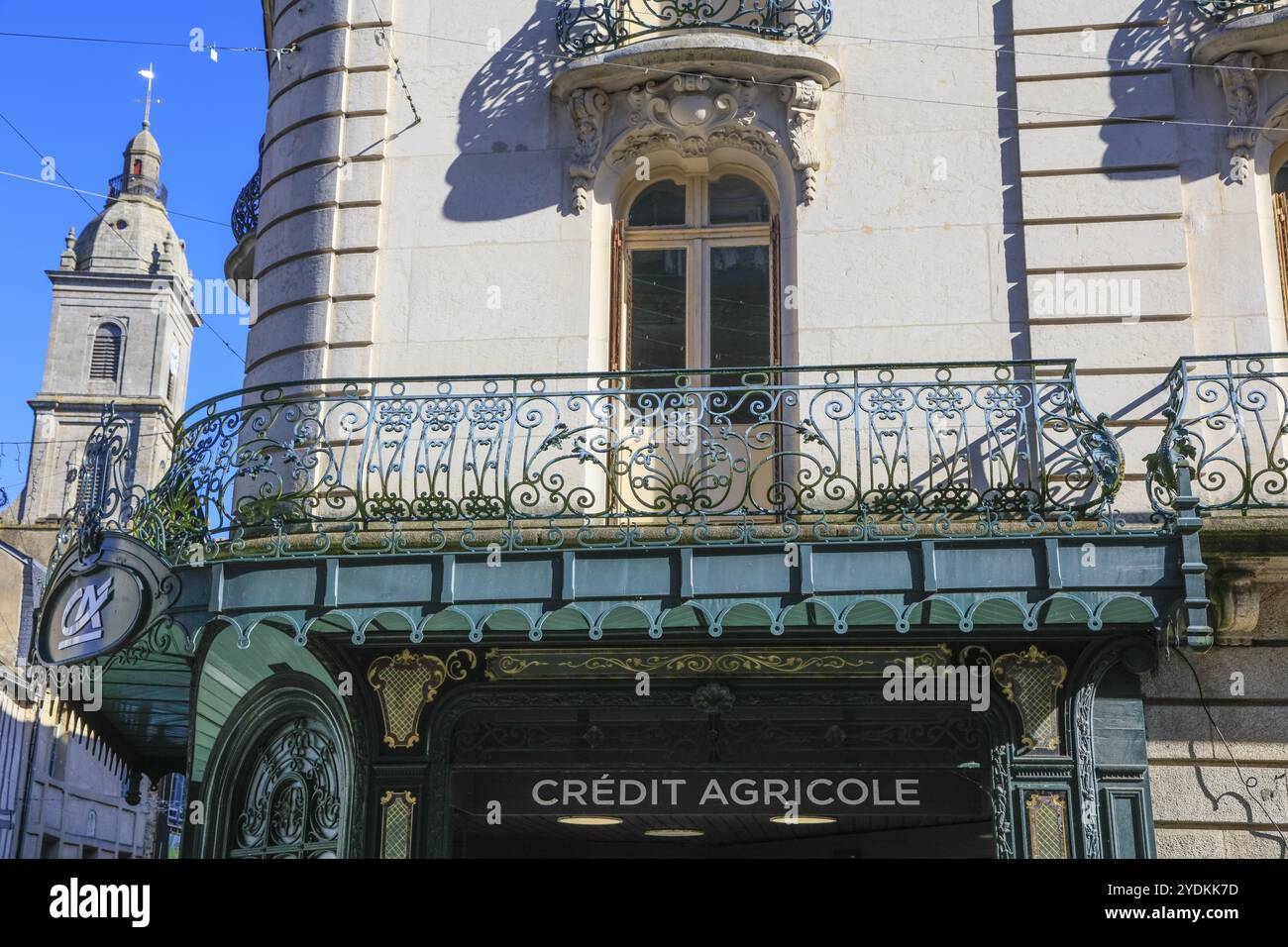 Bank Credit Agricle facade in the Belle Epoque style, Art Nouveau, Rue ...