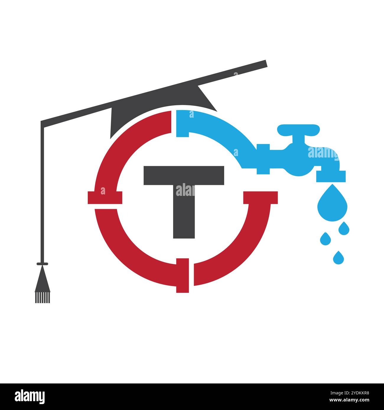 Letter T Plumber Logo Design Vector Template Concept With Pipe and ...