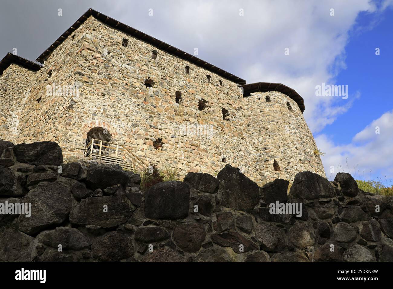 Medieval Raseborg Castle Ruins in autumn. Raseborg Castle was built in ...