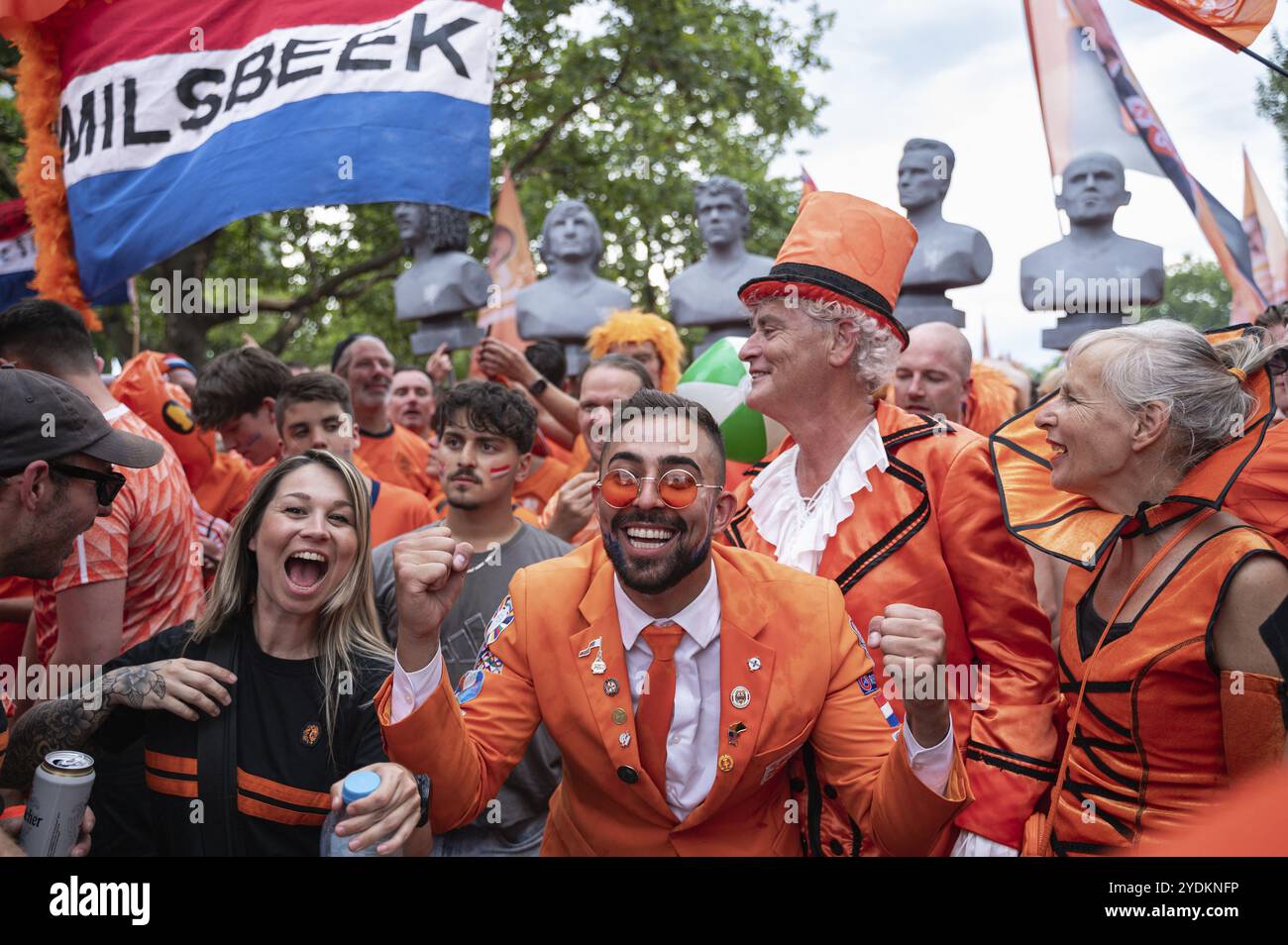 06/07/2024, Berlin, Germany, Europe, Fans of the Dutch national ...