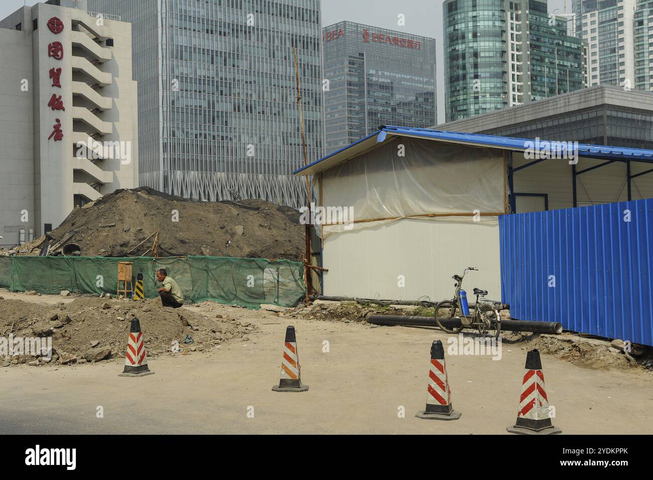 16.08.2012, Beijing, China, Asia, A construction site in the business ...