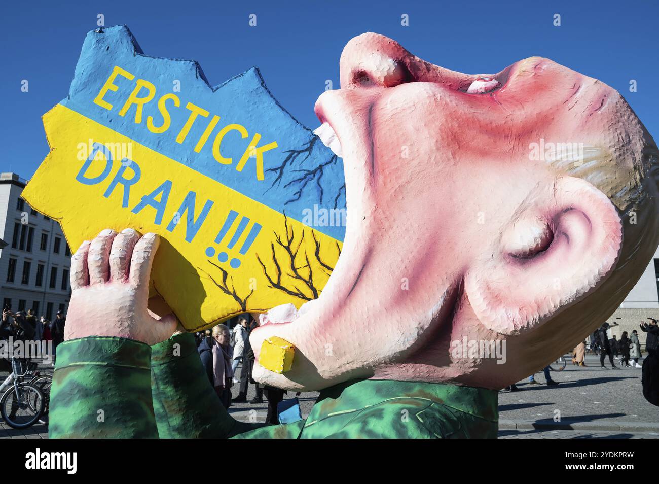 12.03.2022, Berlin, Germany, Europe, A carnival float by the sculptor ...