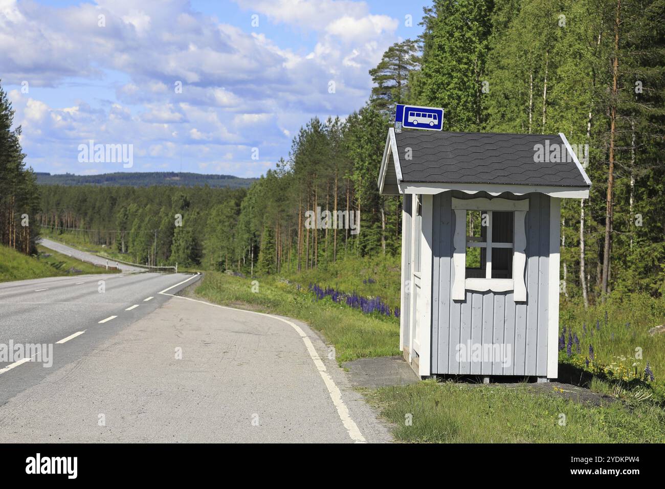Grey wooden bus stop hi-res stock photography and images - Alamy