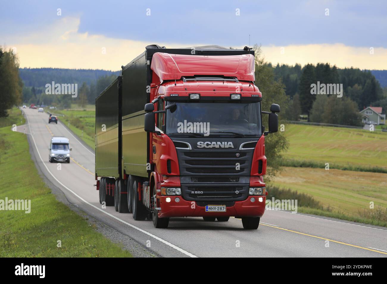 Long truck drives along beautiful hi-res stock photography and images ...