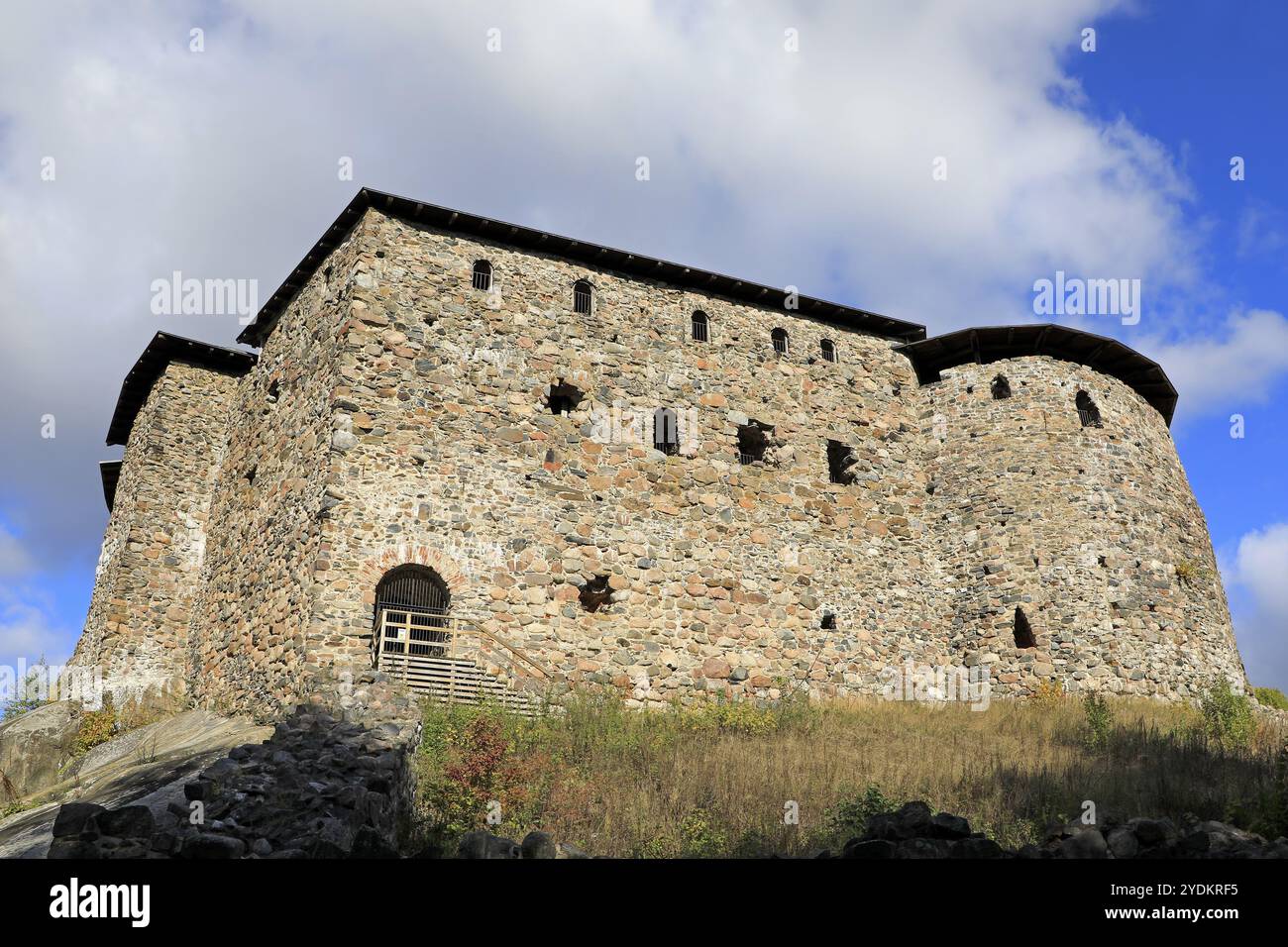 Medieval Raseborg Castle Ruins in autumn. Raseborg Castle was built in ...