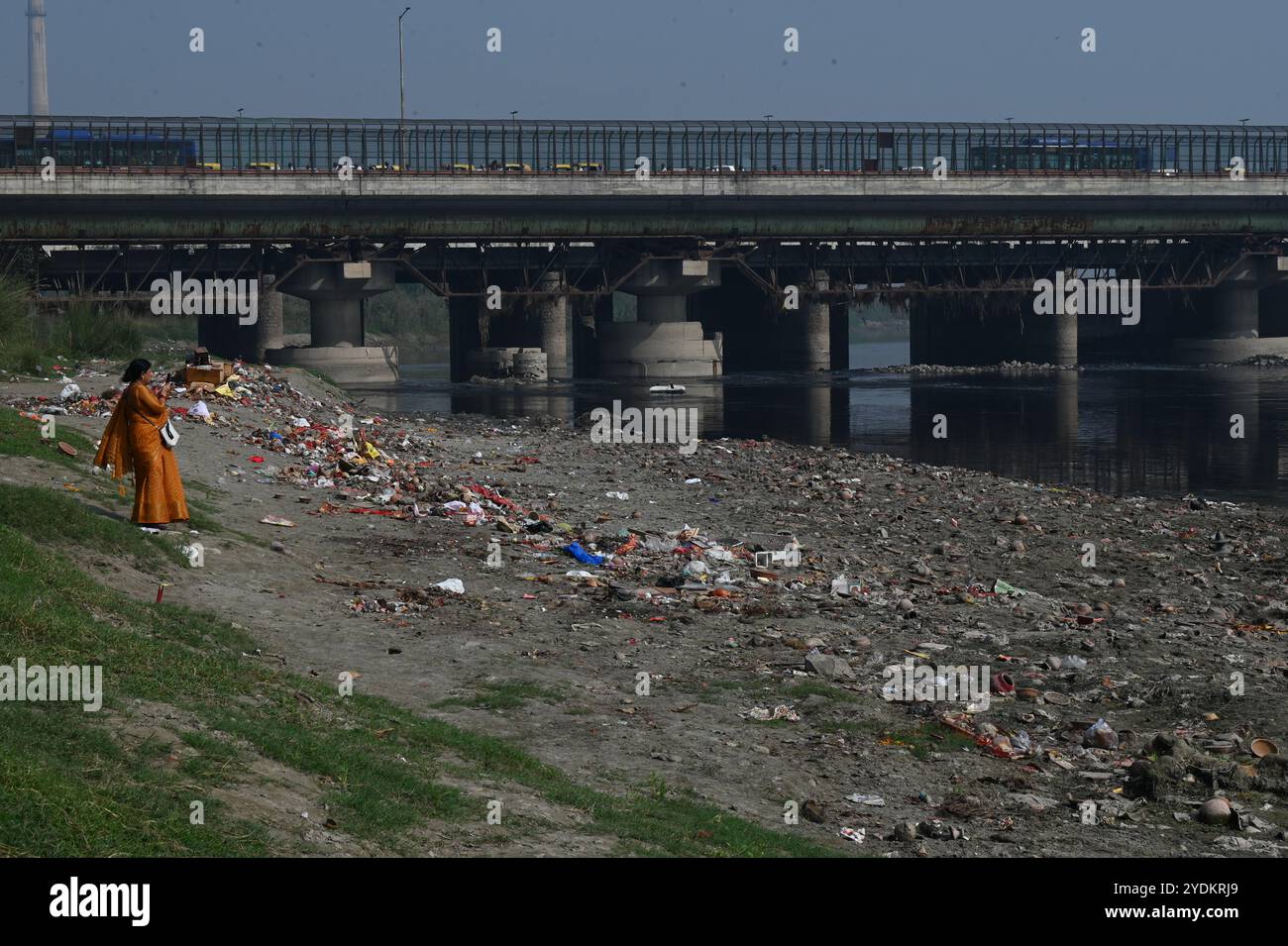 NEW DELHI, INDIA - OCTOBER 24: A view of Polluted Yamuna River I.T.O ...