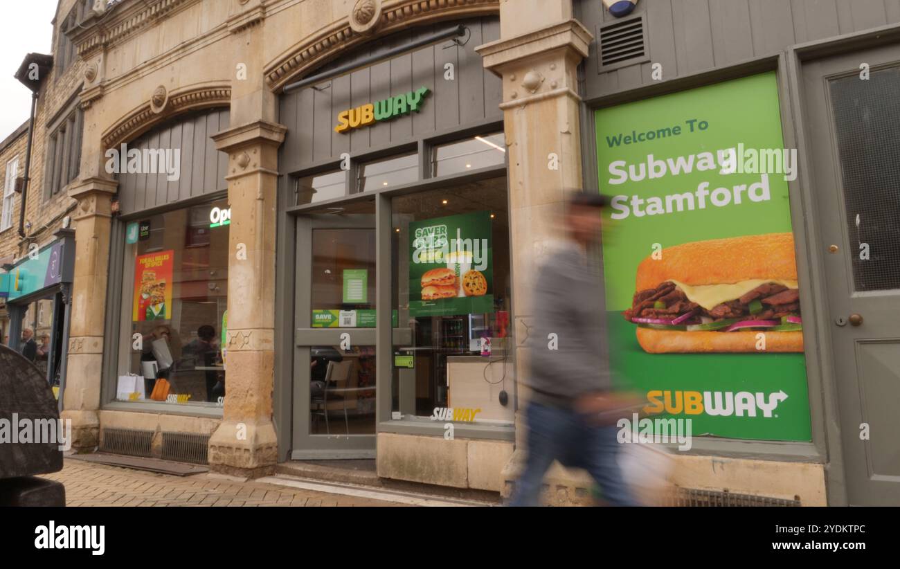 Shots of the Subway fast food restaurant in elegant Georgian town of ...