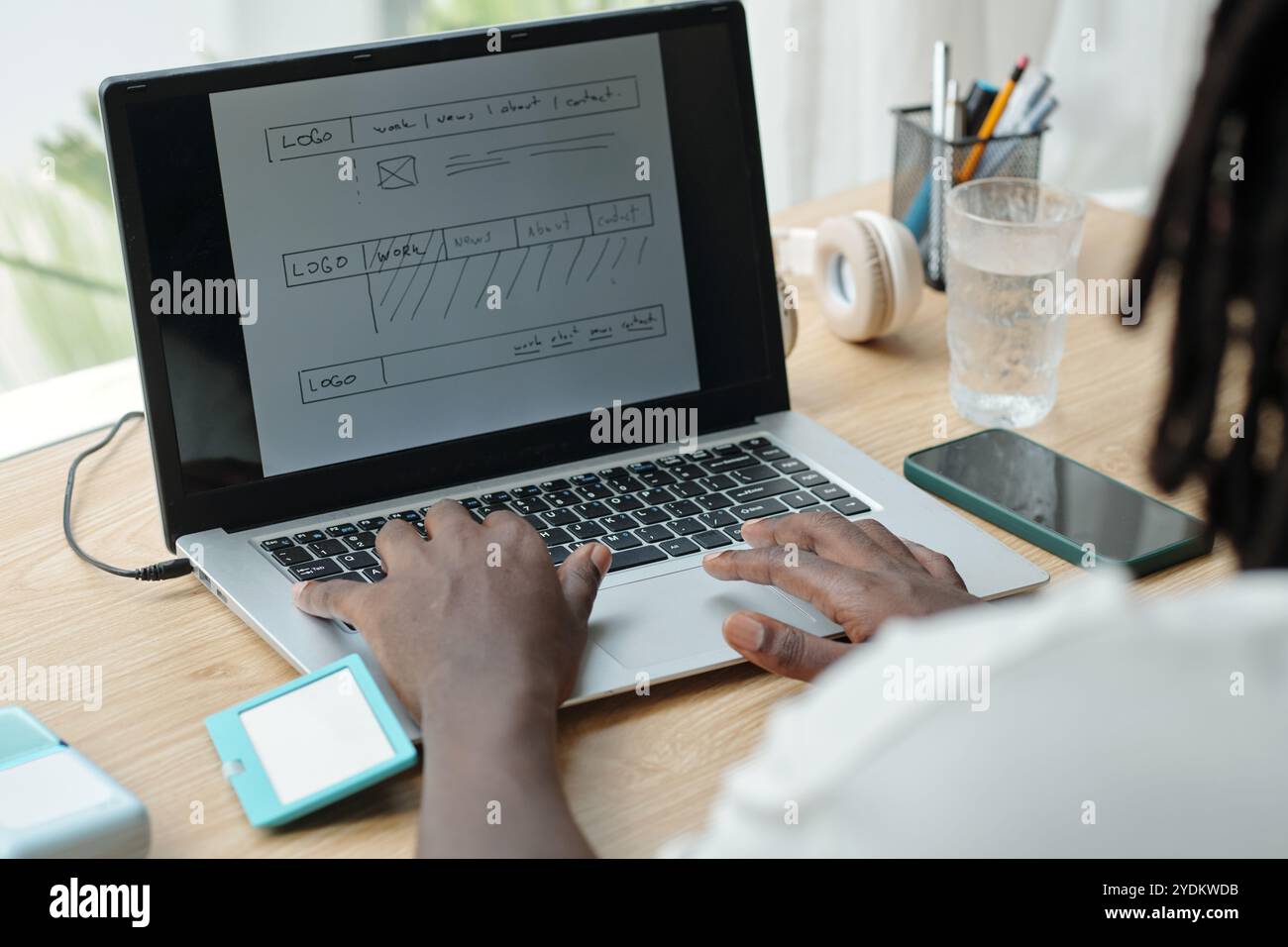 Designing User Interface on Laptop Screen Stock Photo - Alamy