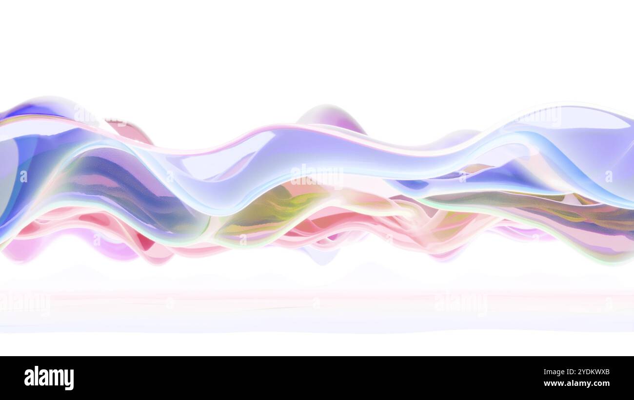 Trendy color glass wave 3d render Stock Photo - Alamy