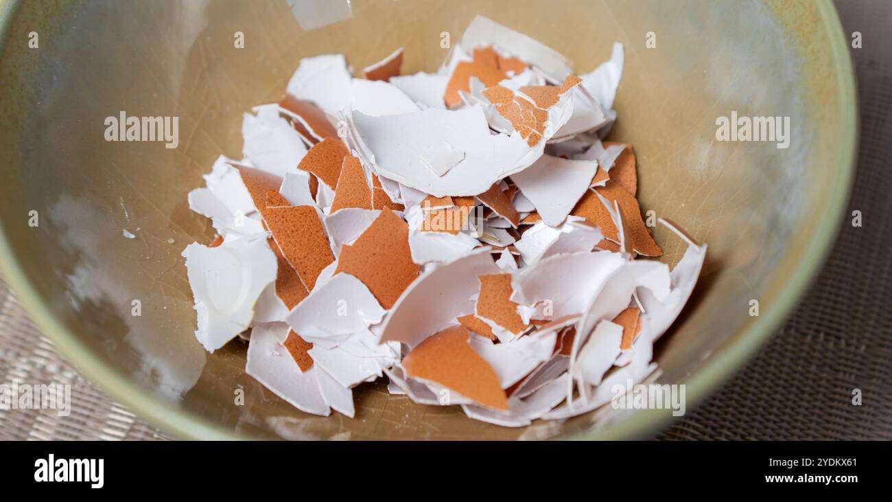 Broken egg shells ,Recycling kitchen waste, Crushed egg shells for the ...