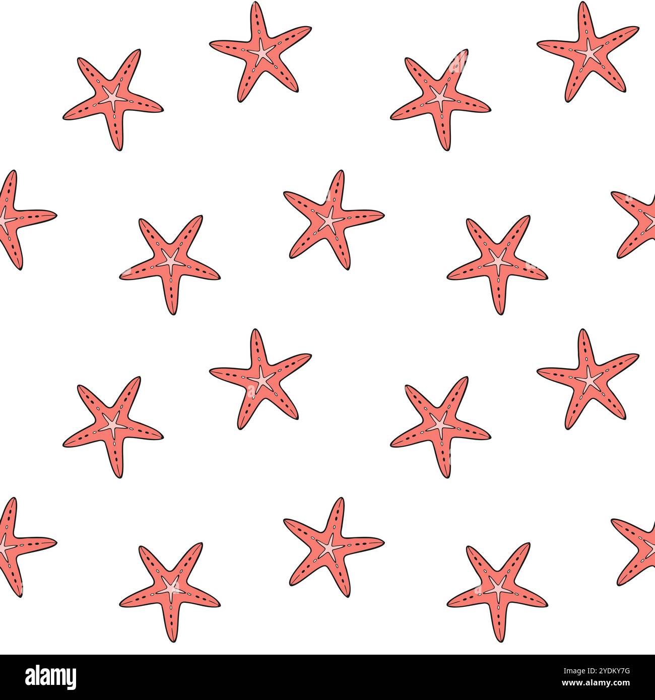 Red starfish pattern on white background perfect for coastal-themed ...