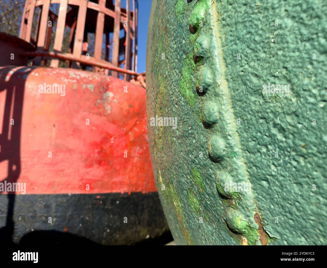 Buoys as sculpture at Preston docks, Ashton-on-Ribble, Lancashire Stock ...
