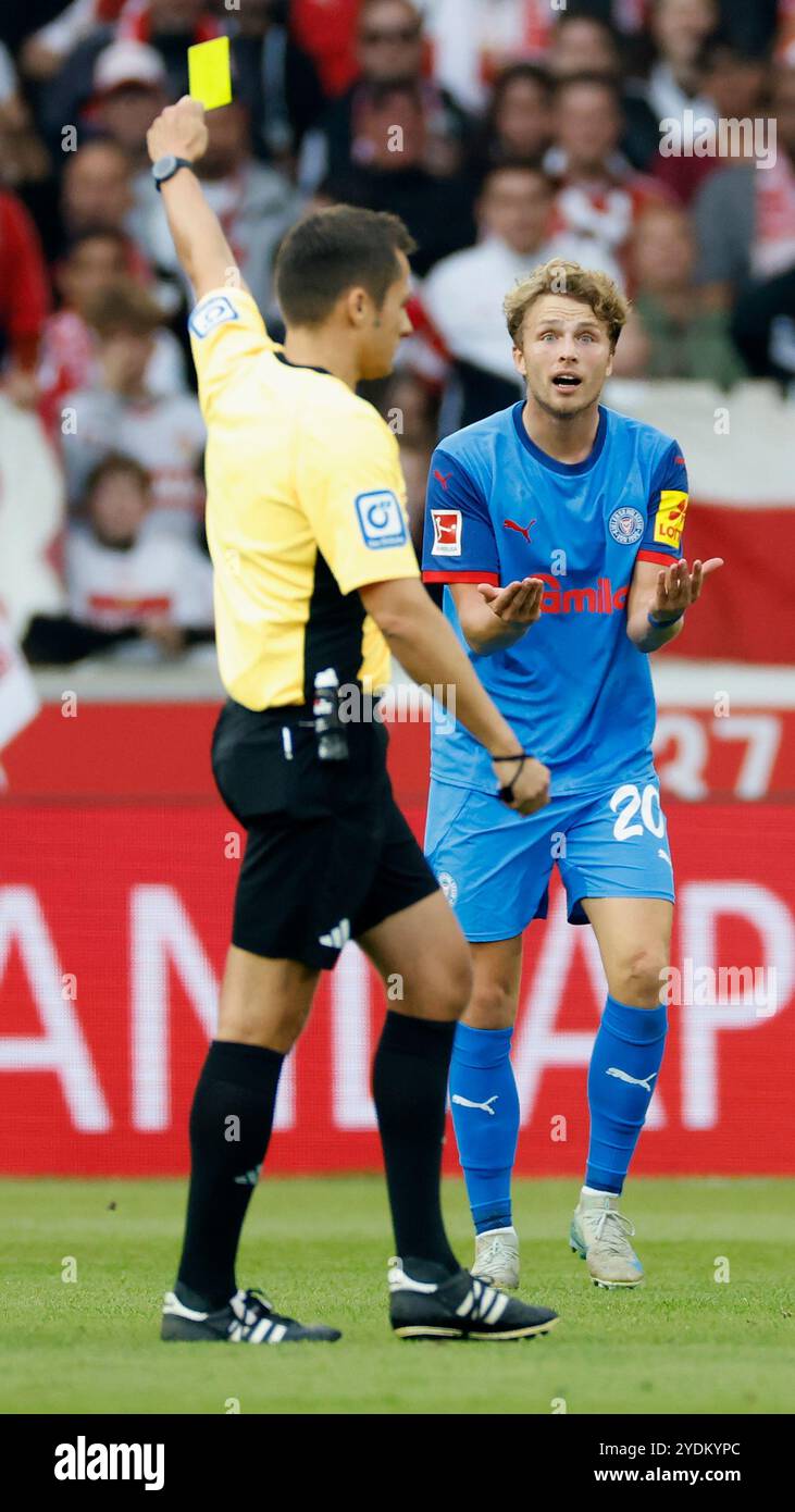 Referee robert hartmann shows fiete arp holstein kiel hi-res stock ...