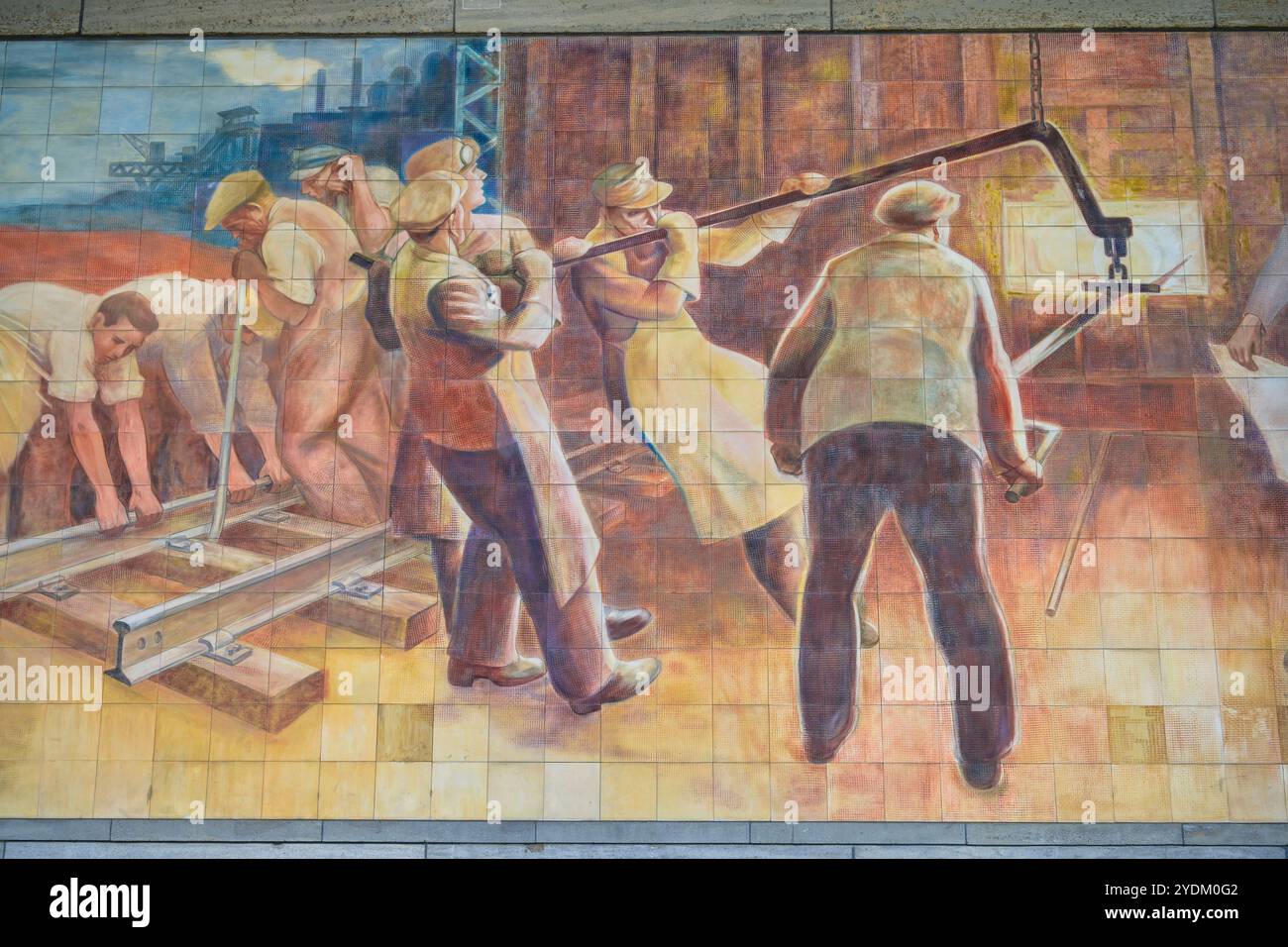 Max-Lingner-Wandbild am Detlev-Rohwedder-Haus, Aufbau der Republik ...