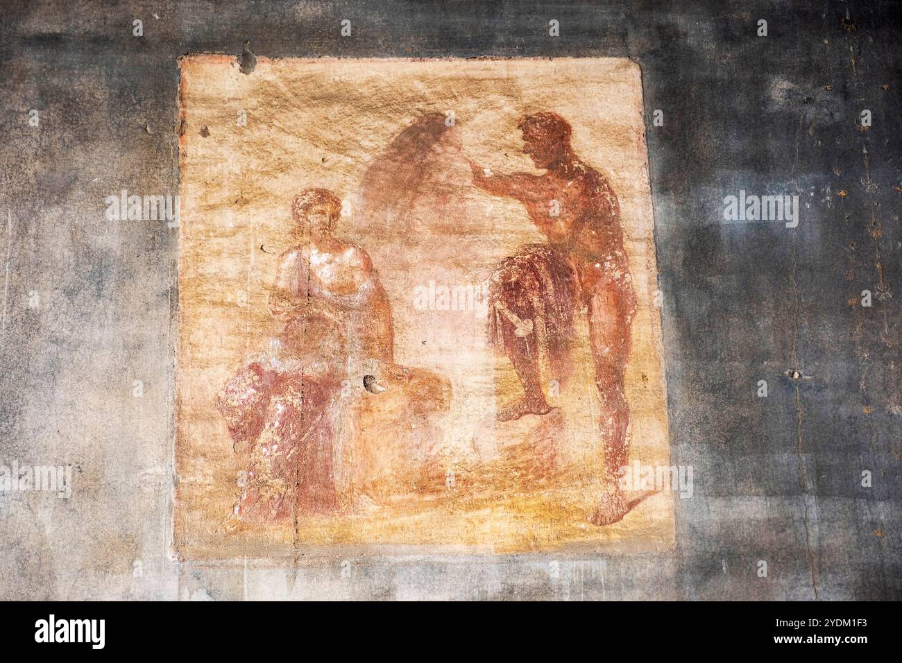 Ancient Roman wall fresco in the Macellum of Pompeii, Naples, Italy ...